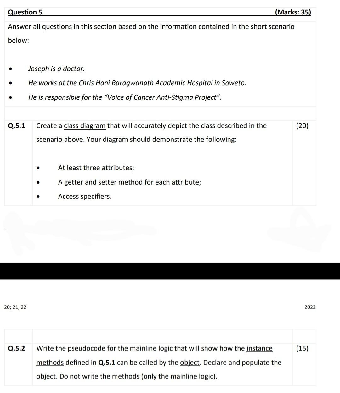 Solved Question 5 (Marks: 35) Answer all questions in this | Chegg.com