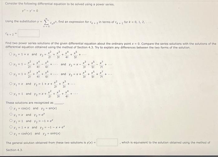 Solved Consider the following differential equation to be | Chegg.com