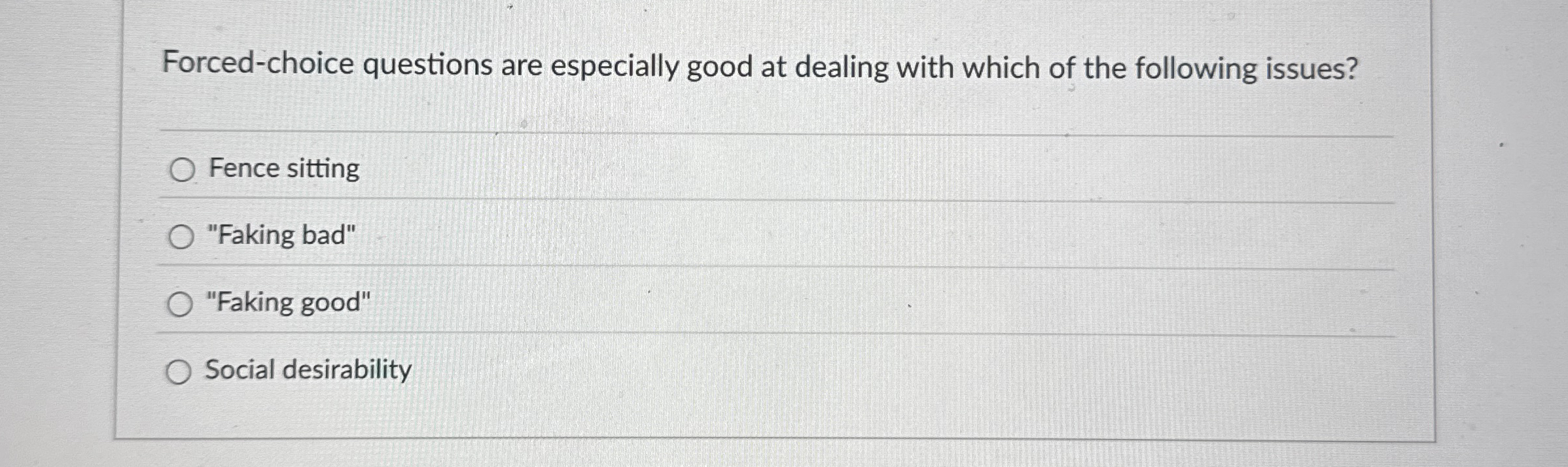 Solved Forced-choice questions are especially good at | Chegg.com
