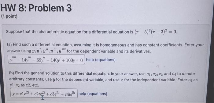 Solved Suppose that the characteristic equation for a | Chegg.com