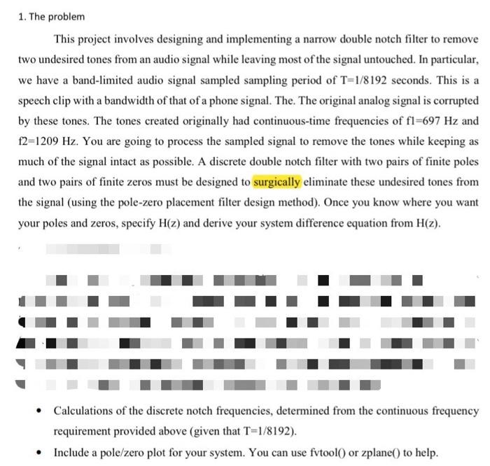 The calculations of the discrete notch frequencies | Chegg.com