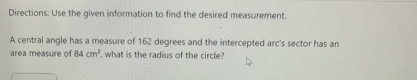 Solved Directions: Use the given information to find the | Chegg.com