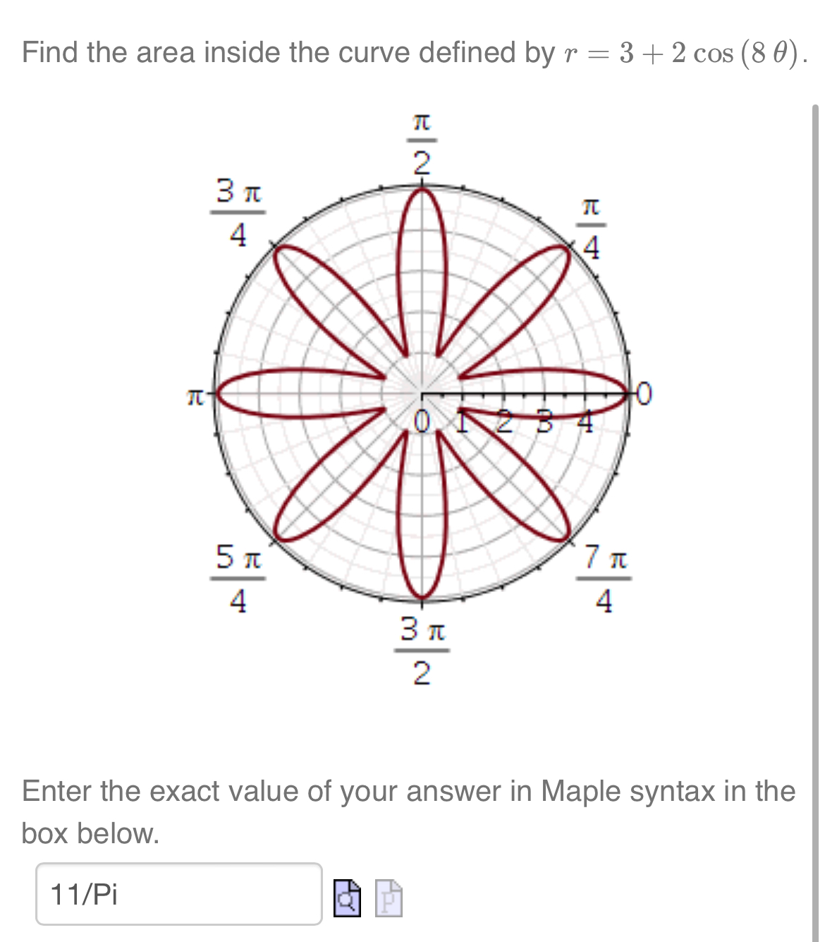 Find the area inside the curve defined by | Chegg.com