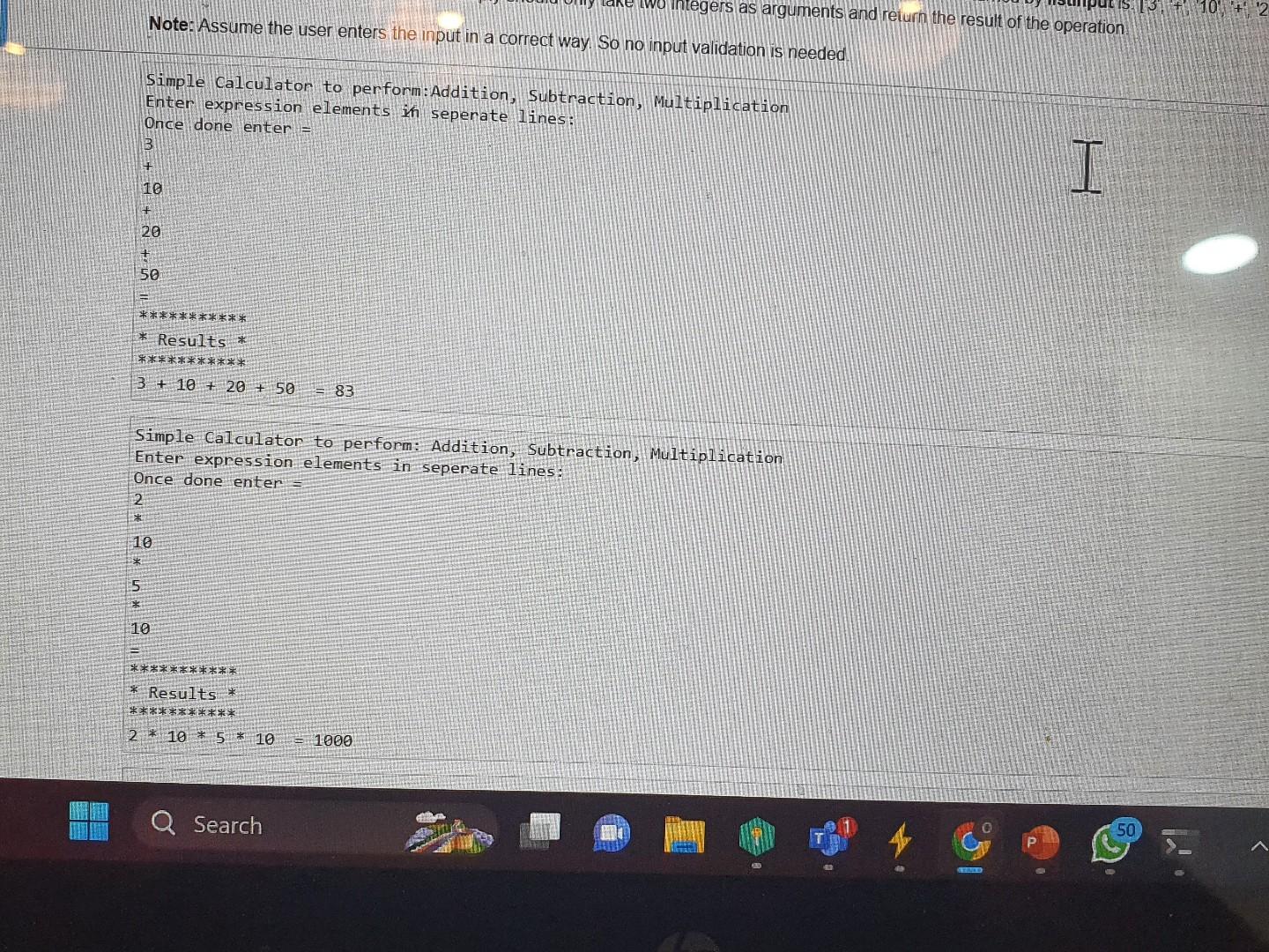 Solved We will be buidling a simple calculator that will be | Chegg.com