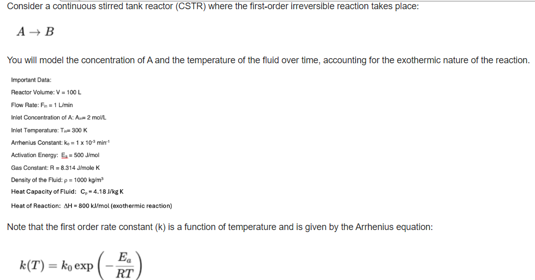 Note that the first order rate constant (k) is ﻿a | Chegg.com