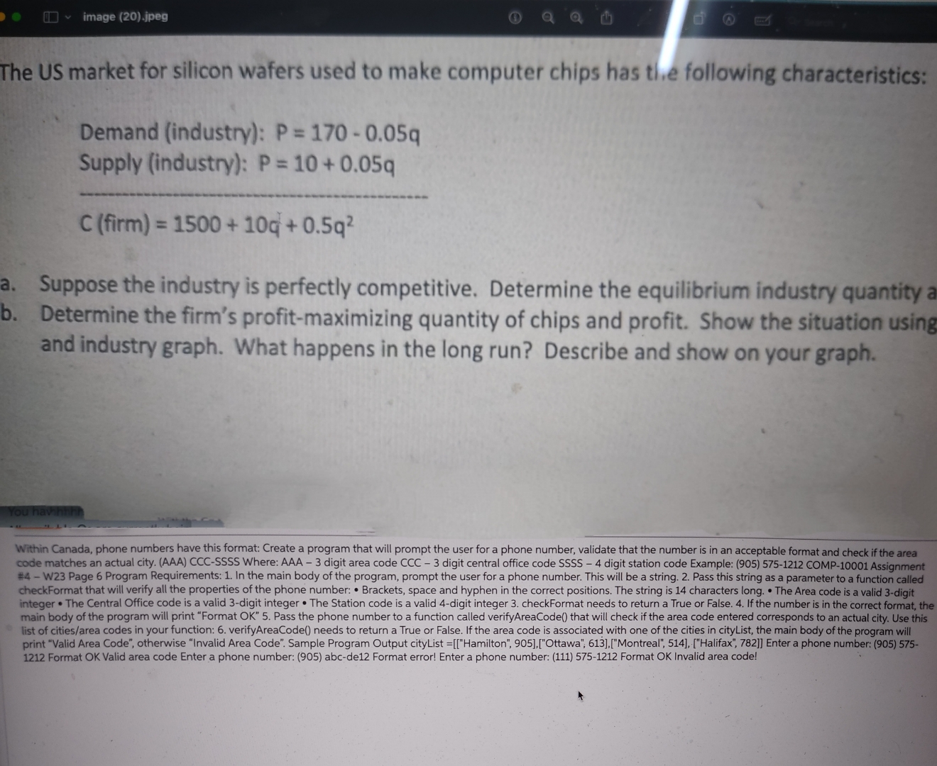 Solved Computer science The US market for silicon wafers | Chegg.com