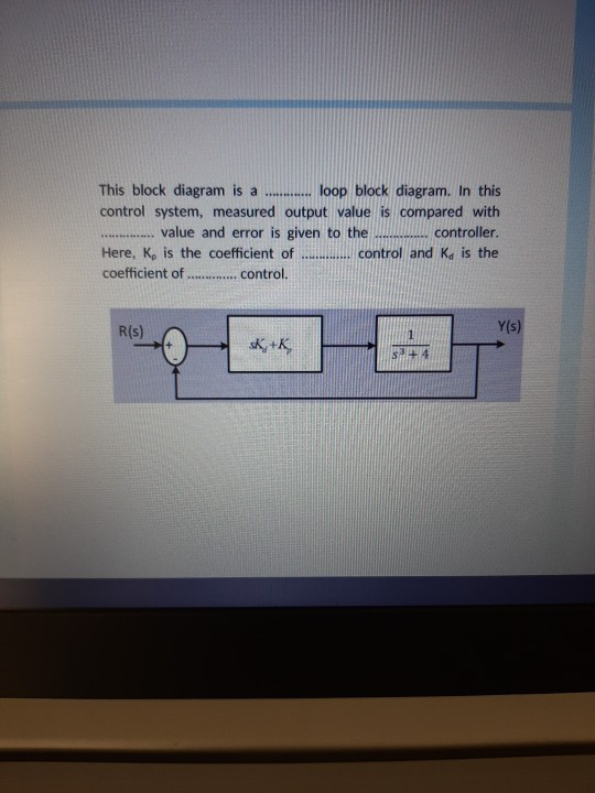 Solved This block diagram is a ......... loop block diagram. | Chegg.com