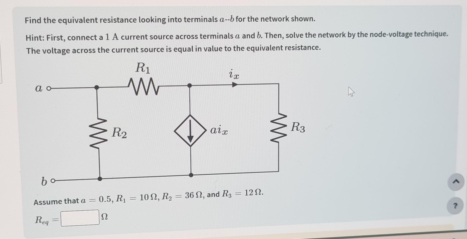Solved Find the equivalent resistance looking into terminals | Chegg.com