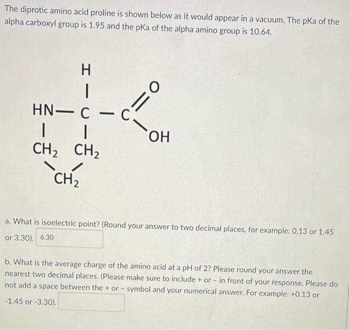 Solved The diprotic amino acid proline is shown below as it | Chegg.com