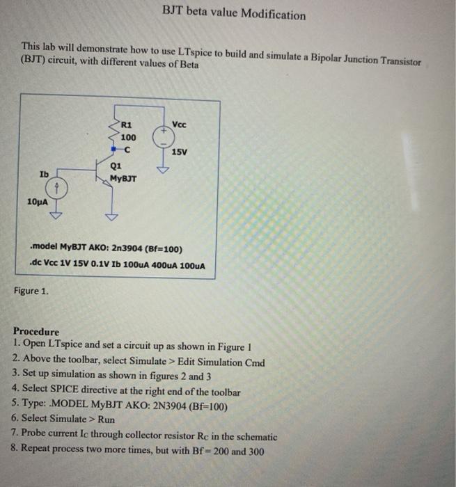 Solved BJT beta value Modification This lab will demonstrate | Chegg.com