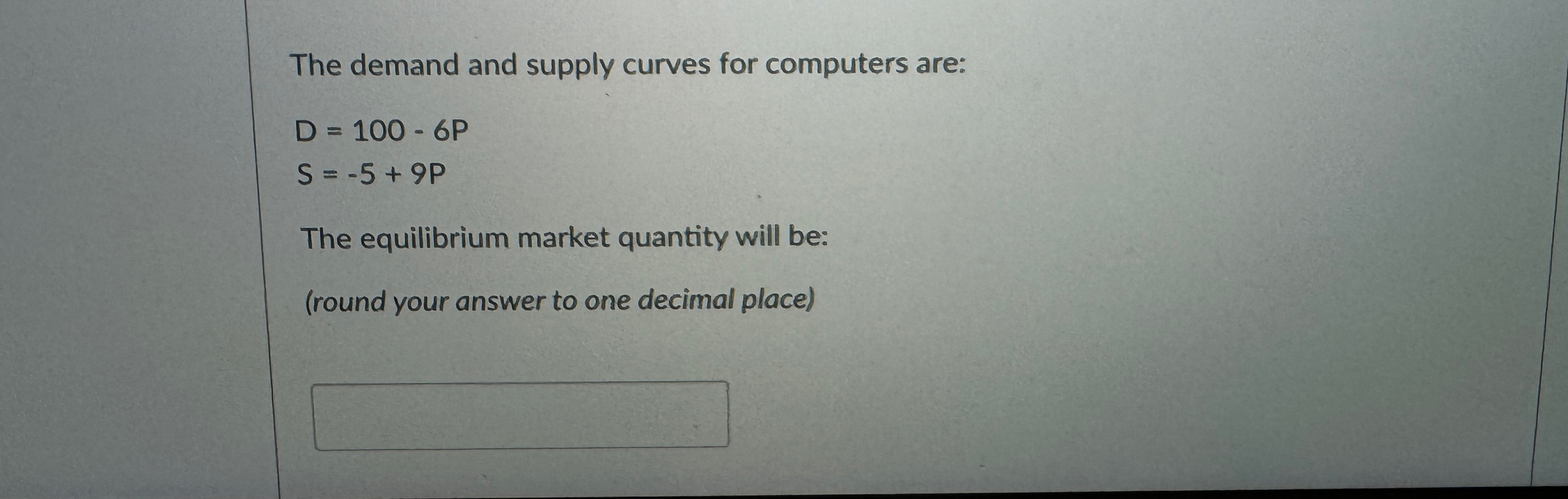Solved The demand and supply curves for computers | Chegg.com