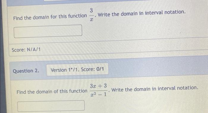 Solved Score: N/A/1 Question 2. Find the domain of this | Chegg.com