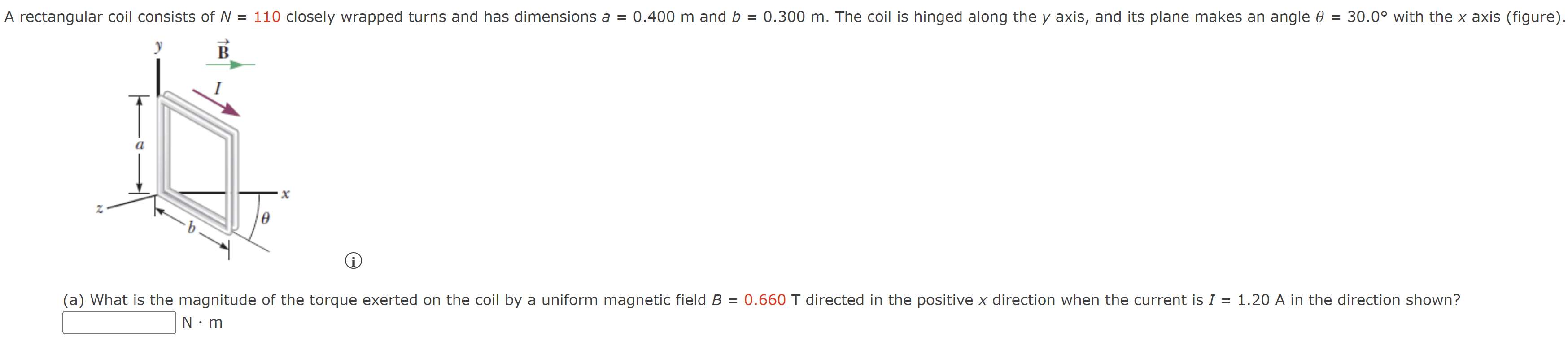 Solved A rectangular loop consists of 110 ﻿closely wrapped | Chegg.com