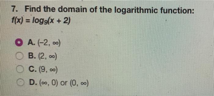 Solved find the domain of the logarithmic function:f(x) = | Chegg.com