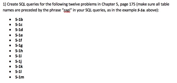 Solved 1) Create SQL queries for the following twelve | Chegg.com