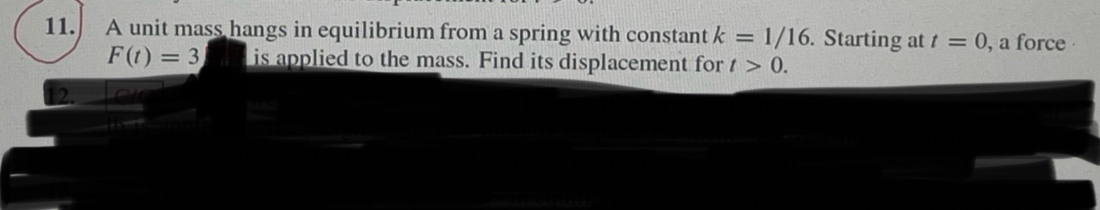 Solved A unit mass hangs in equilibrium from a spring with | Chegg.com