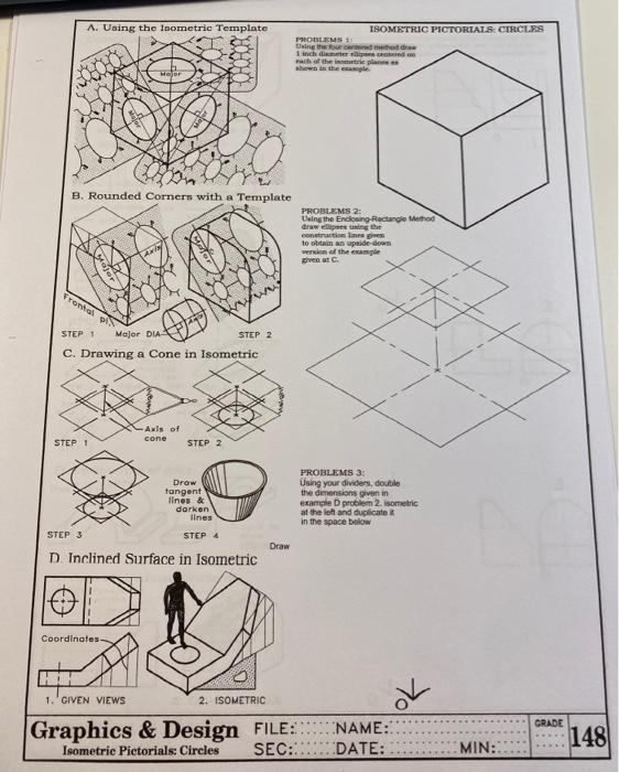 1. using the four centered method draw 1 inch | Chegg.com