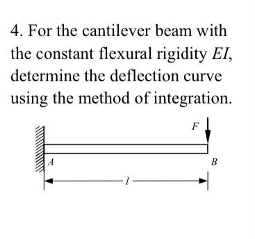 Solved 4. For the cantilever beam with the constant flexural | Chegg.com