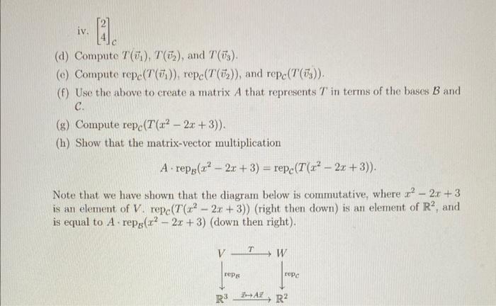 Solved (40 points) Consider the vector spaces V=P2 and | Chegg.com
