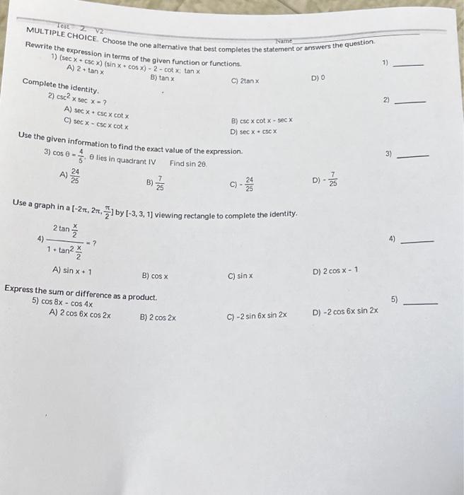 Solved Multiple Choice Choose The One Alternative One Chegg