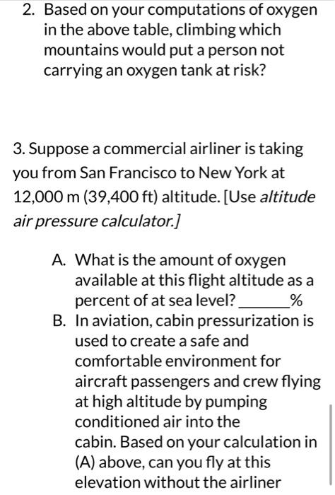Solved 2. Based on your computations of oxygen in the above | Chegg.com