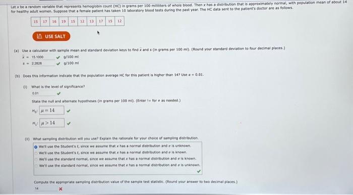 Solved ee x be a random variable that represents hemoplobin | Chegg.com
