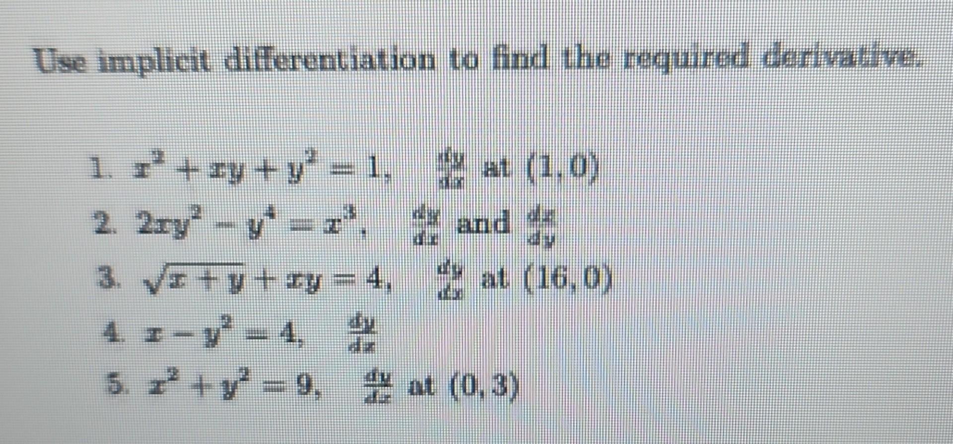 Solved Use implicit differentiation to find the required | Chegg.com