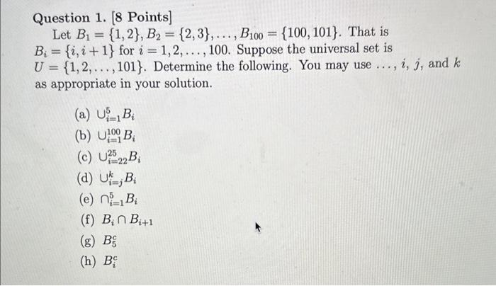 Solved Question 1. [8 Points] Let | Chegg.com
