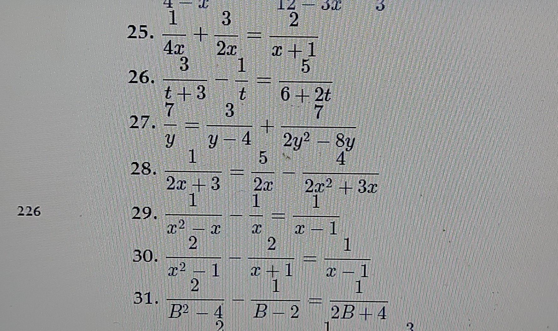 Solved 13. T3+2=35 14. 2y1−21=4 15. 3−5xx−2=51 16. | Chegg.com
