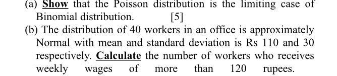 Solved (a) Show that the Poisson distribution is the | Chegg.com