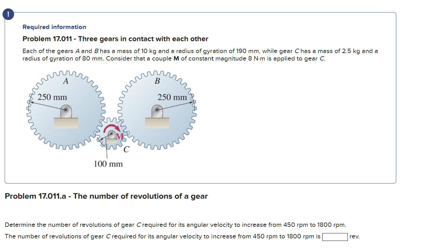 Solved Required information Problem 17.011 - ﻿Three gears in | Chegg.com