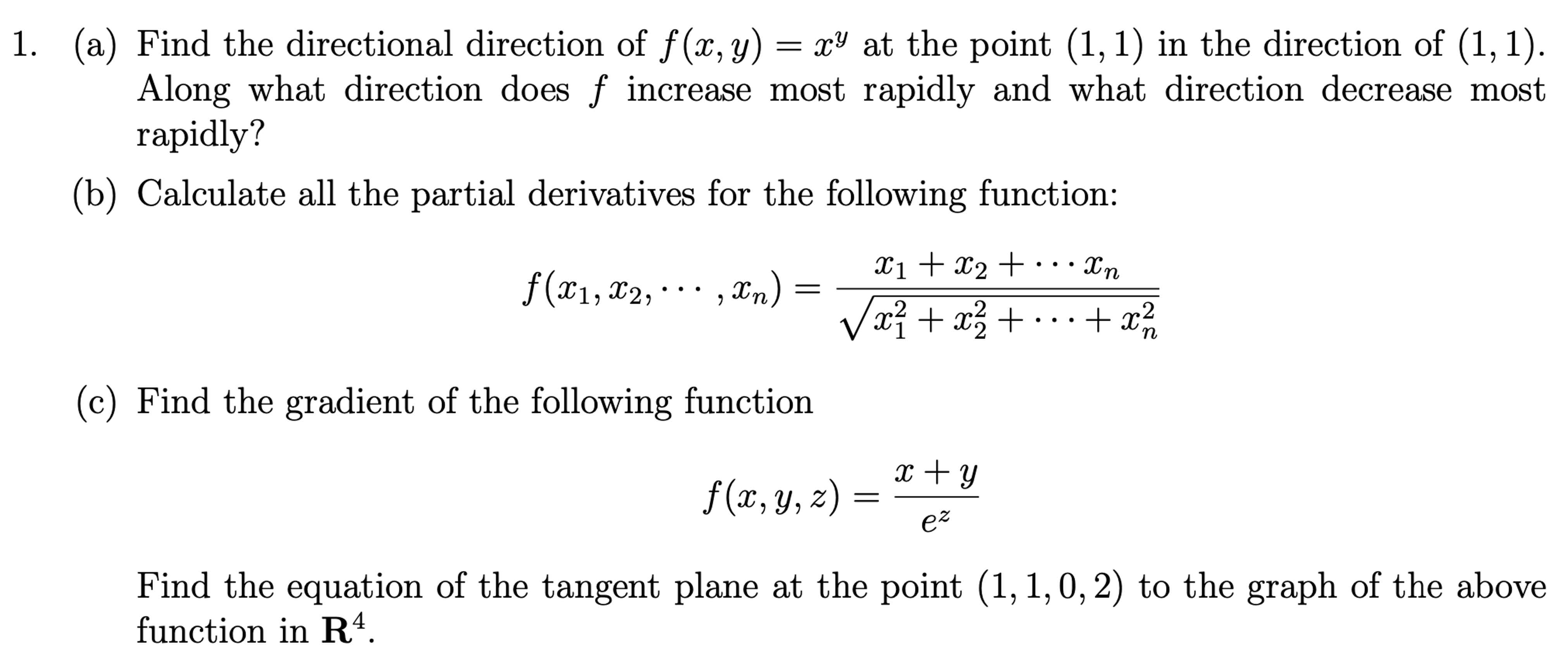 Solved (a) ﻿Find the directional direction of f(x,y)=xy ﻿at | Chegg.com