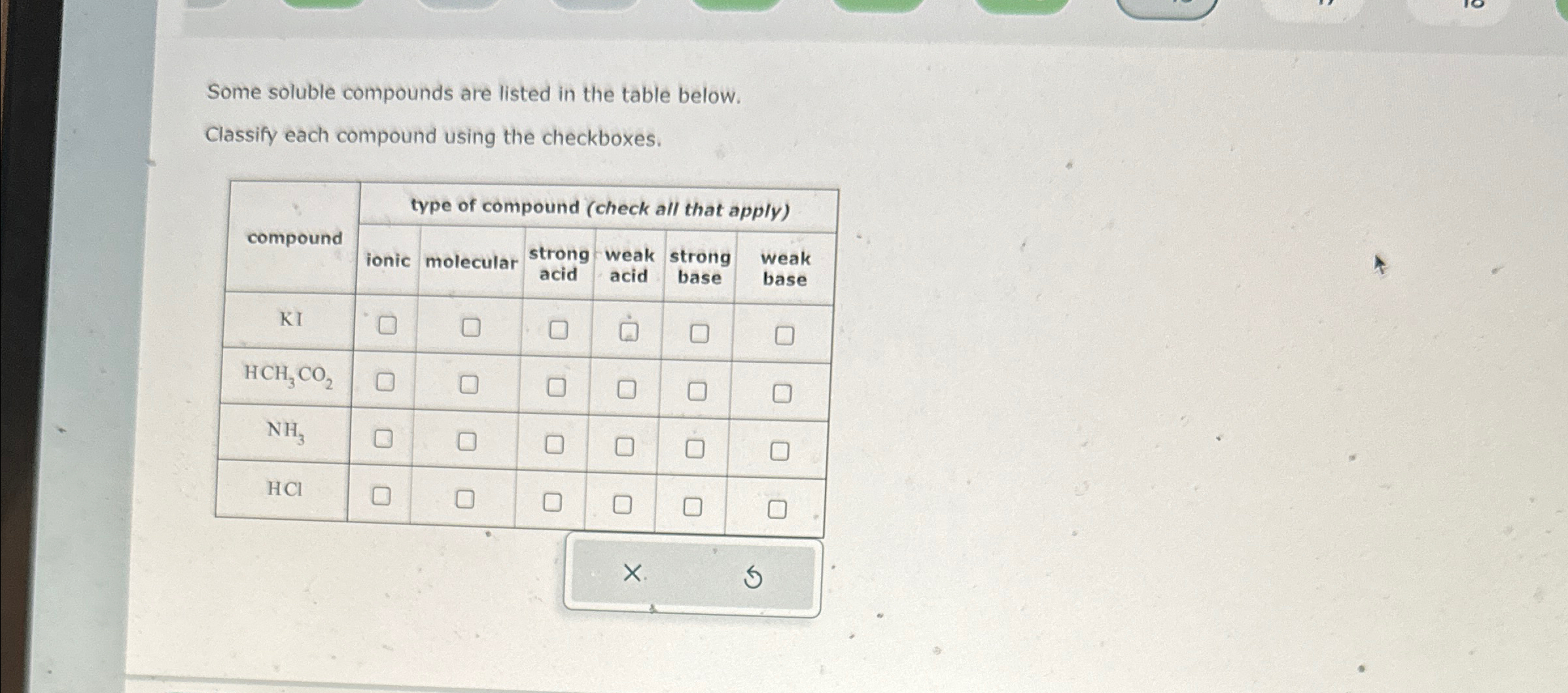 Solved Some soluble compounds are listed in the table | Chegg.com