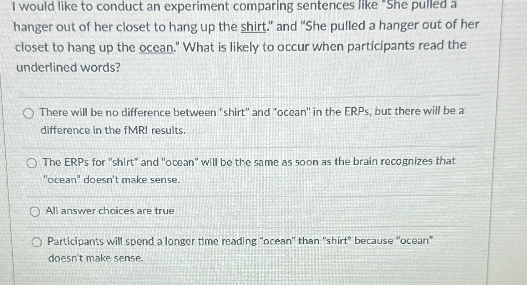 Solved I would like to conduct an experiment comparing | Chegg.com