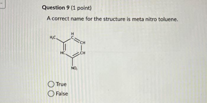 Solved A correct name for the structure is meta nitro | Chegg.com