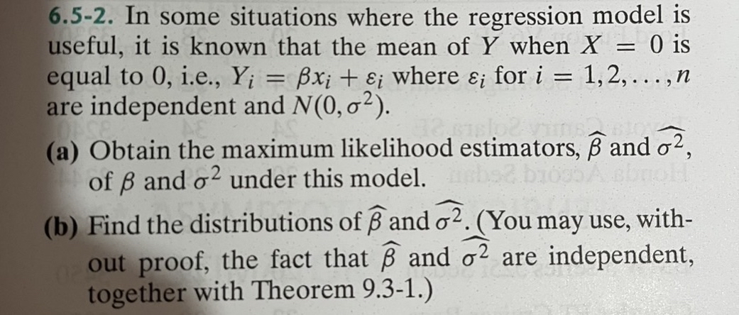 Solved 6.5-2. ﻿In some situations where the regression model | Chegg.com