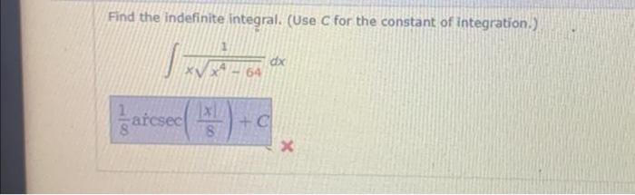 Solved Find the indefinite integral. (Use C for the constant | Chegg.com