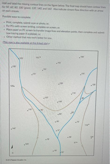 Solved Add and label the missing contour lines on the figure | Chegg.com