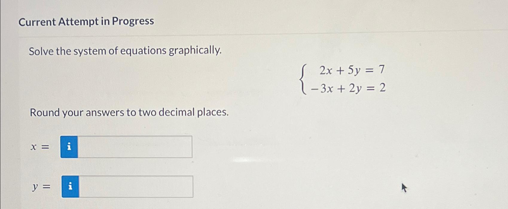 Solved Current Attempt in ProgressSolve the system of | Chegg.com