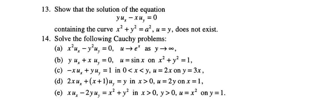 Solved 13. Show that the solution of the equation yux−xuy=0 | Chegg.com