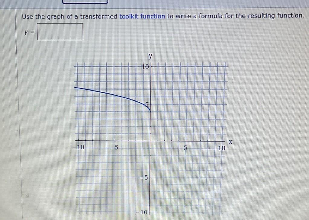 Solved Use the graph of a transformed toolkit function to | Chegg.com
