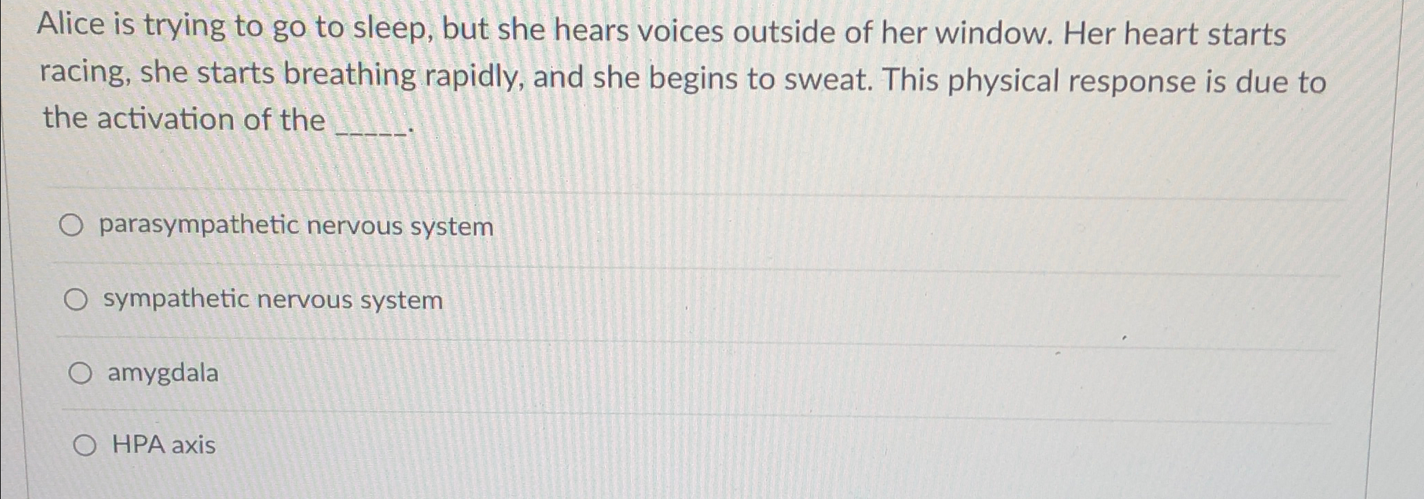 Solved Alice is trying to go to sleep, but she hears voices | Chegg.com