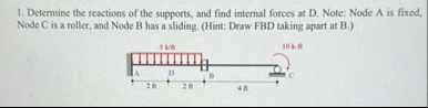 Solved Determine the reactions of the supports, and find | Chegg.com
