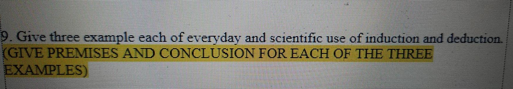 Solved Give three example each of everyday and scientific | Chegg.com