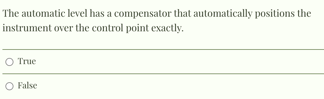 Solved The automatic level has a compensator that | Chegg.com