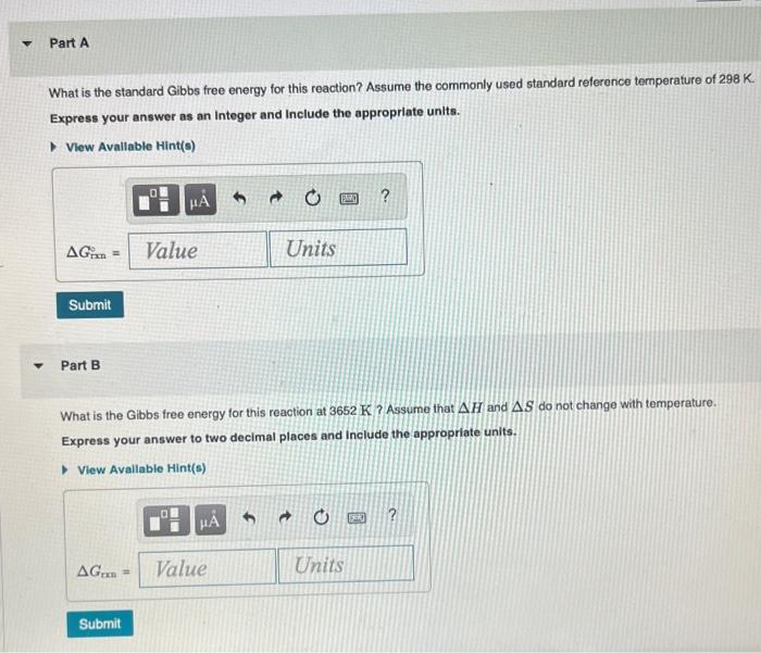 Solved Gibbs free energy (G) is a measure of the spontaneity | Chegg.com