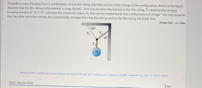 Solved Consider a mass hanging from a combination of one | Chegg.com