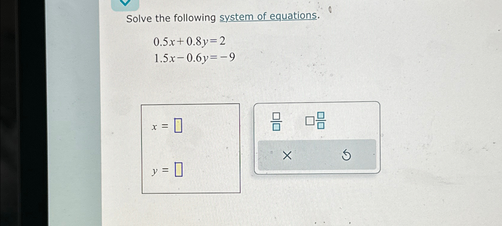 Solved Solve the following system of | Chegg.com