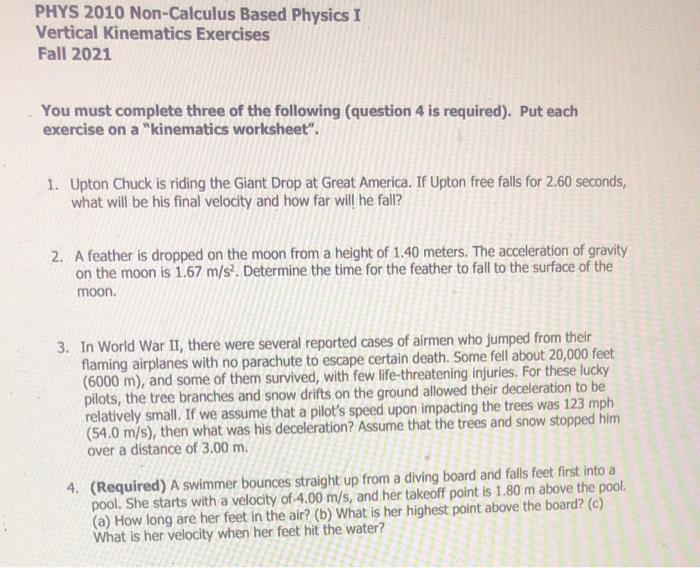Solved PHYS 2010 Non-Calculus Based Physics I Vertical | Chegg.com