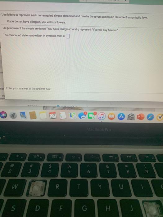 Solved Use letters to represent each non-negated simple | Chegg.com